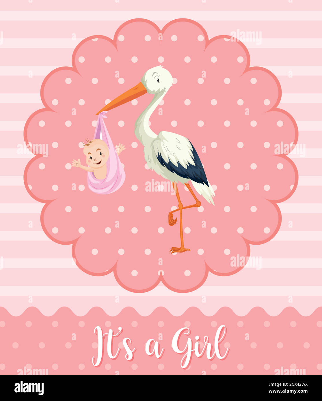 Pink Stork Clipart