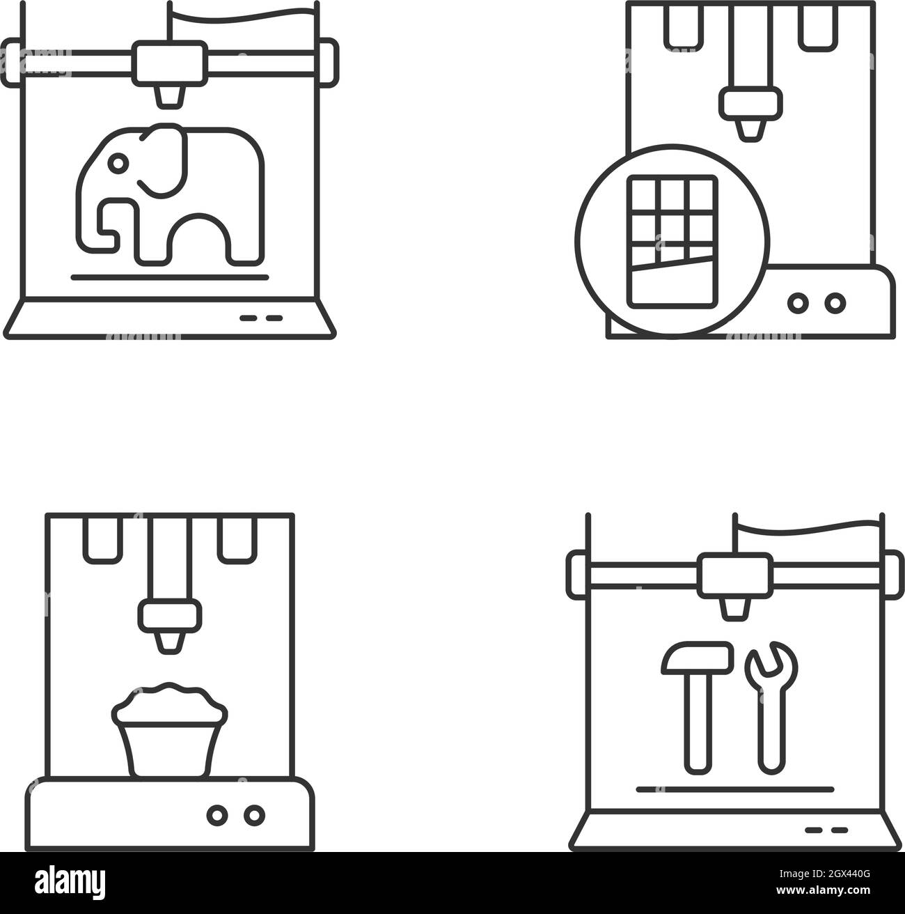3d printed objects Stock Vector Images - Alamy
