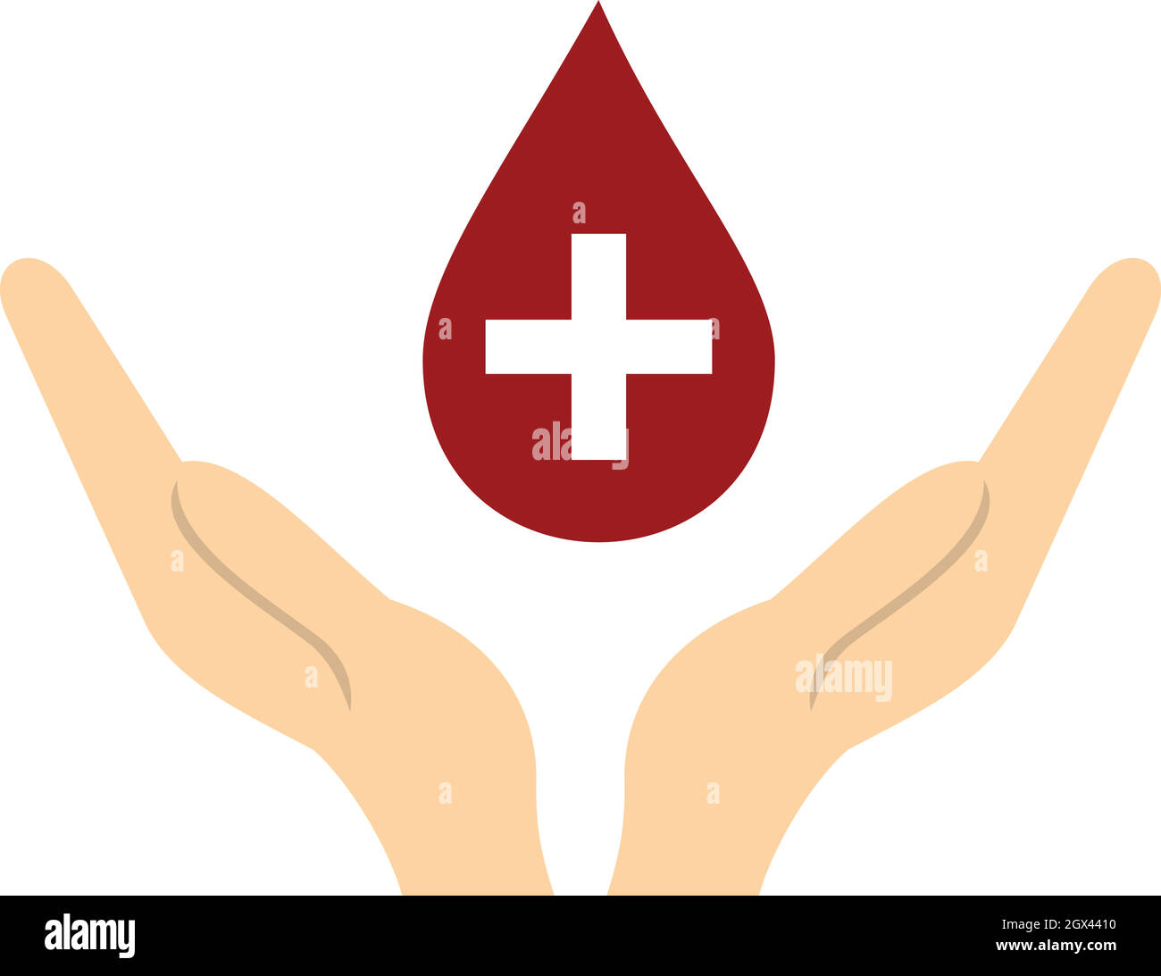 Hands holding blood drop icon, flat style Stock Vector Image & Art - Alamy