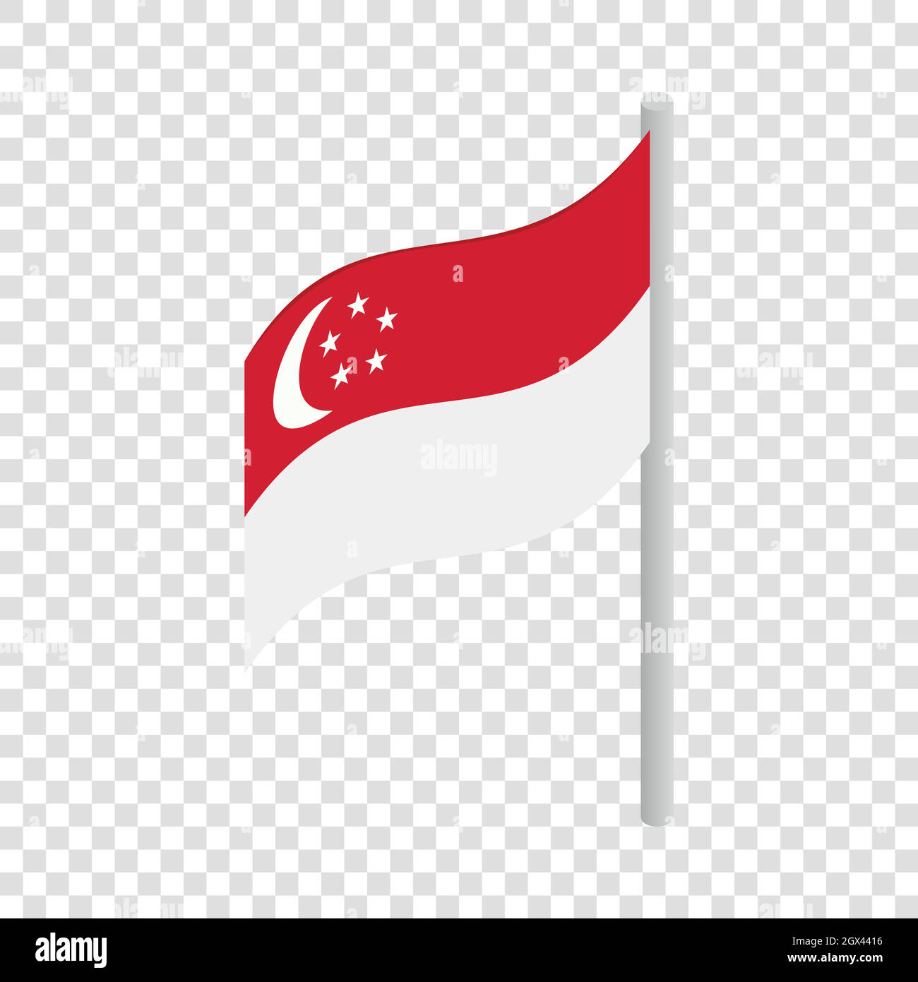 Singapore flag isometric icon Stock Vector Image & Art - Alamy