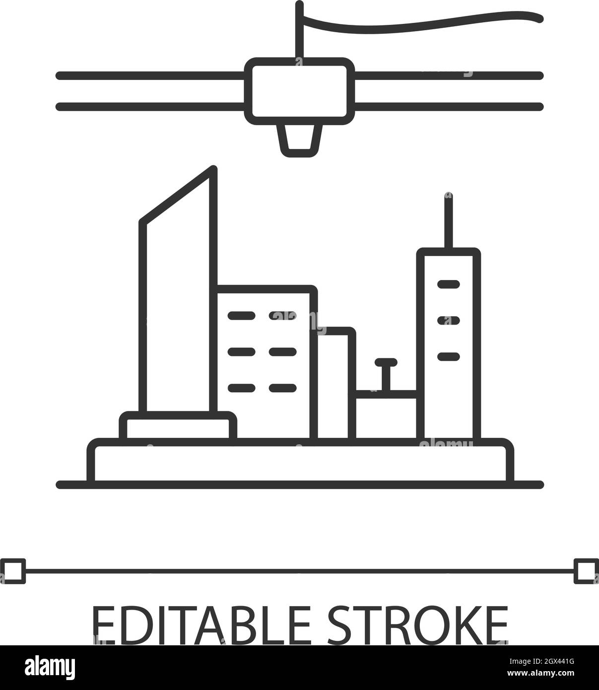 3d printed city plan linear icon Stock Vector Image & Art - Alamy