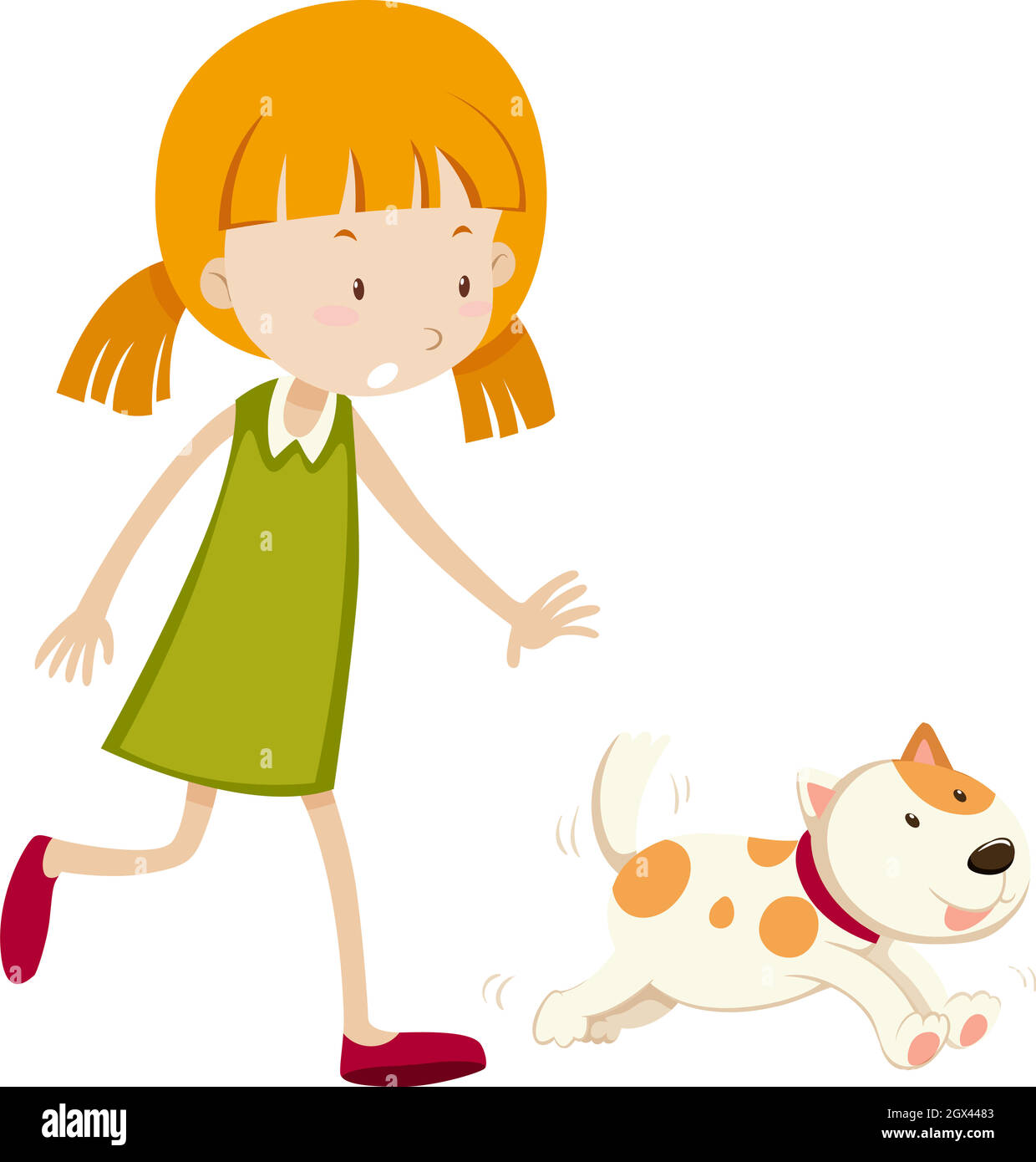 Chasing the dog Stock Vector Images - Alamy