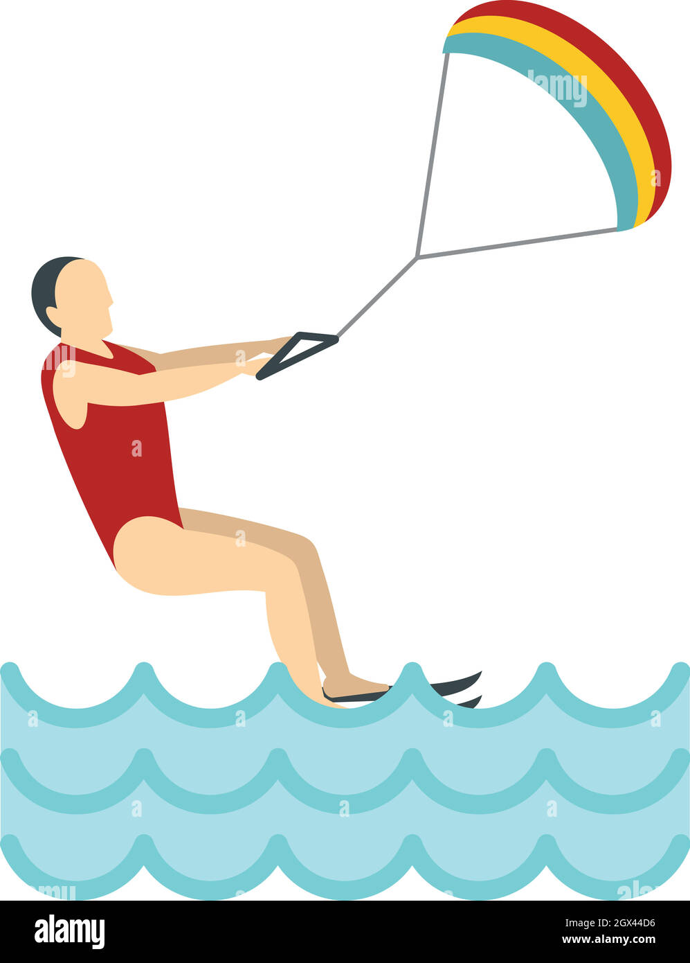 Kitesurfing icon, flat style Stock Vector Image & Art - Alamy