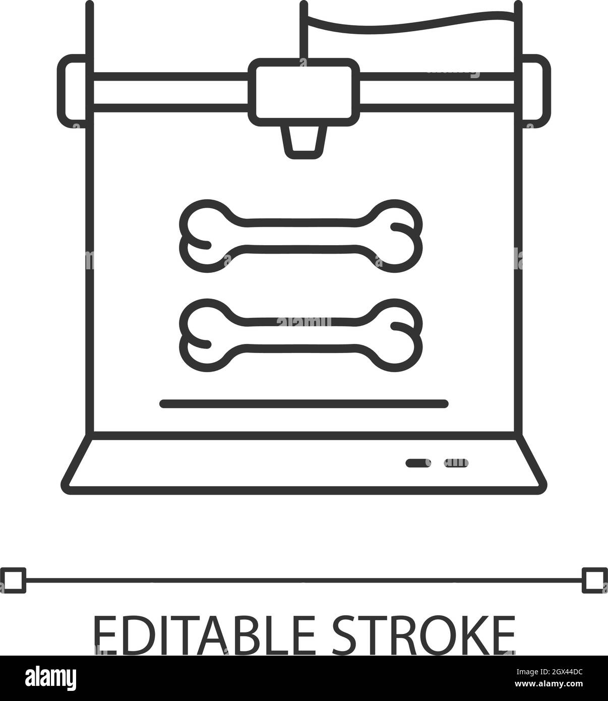 3d bone models printing linear icon Stock Vector Image & Art - Alamy