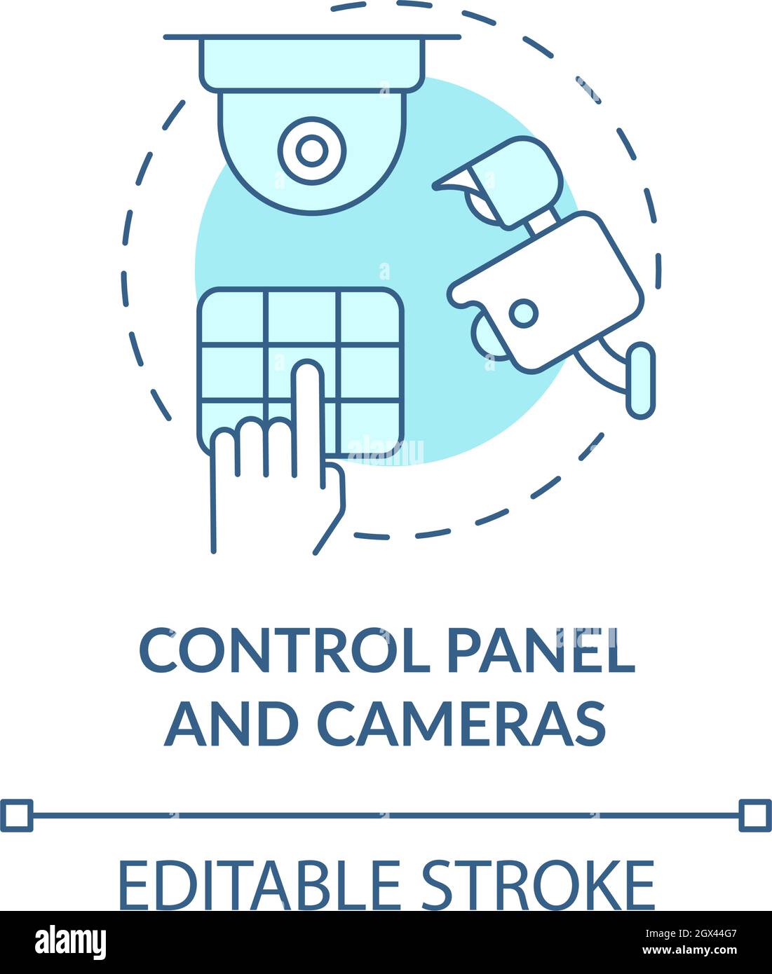 Control panel and cameras blue concept icon Stock Vector Image & Art ...