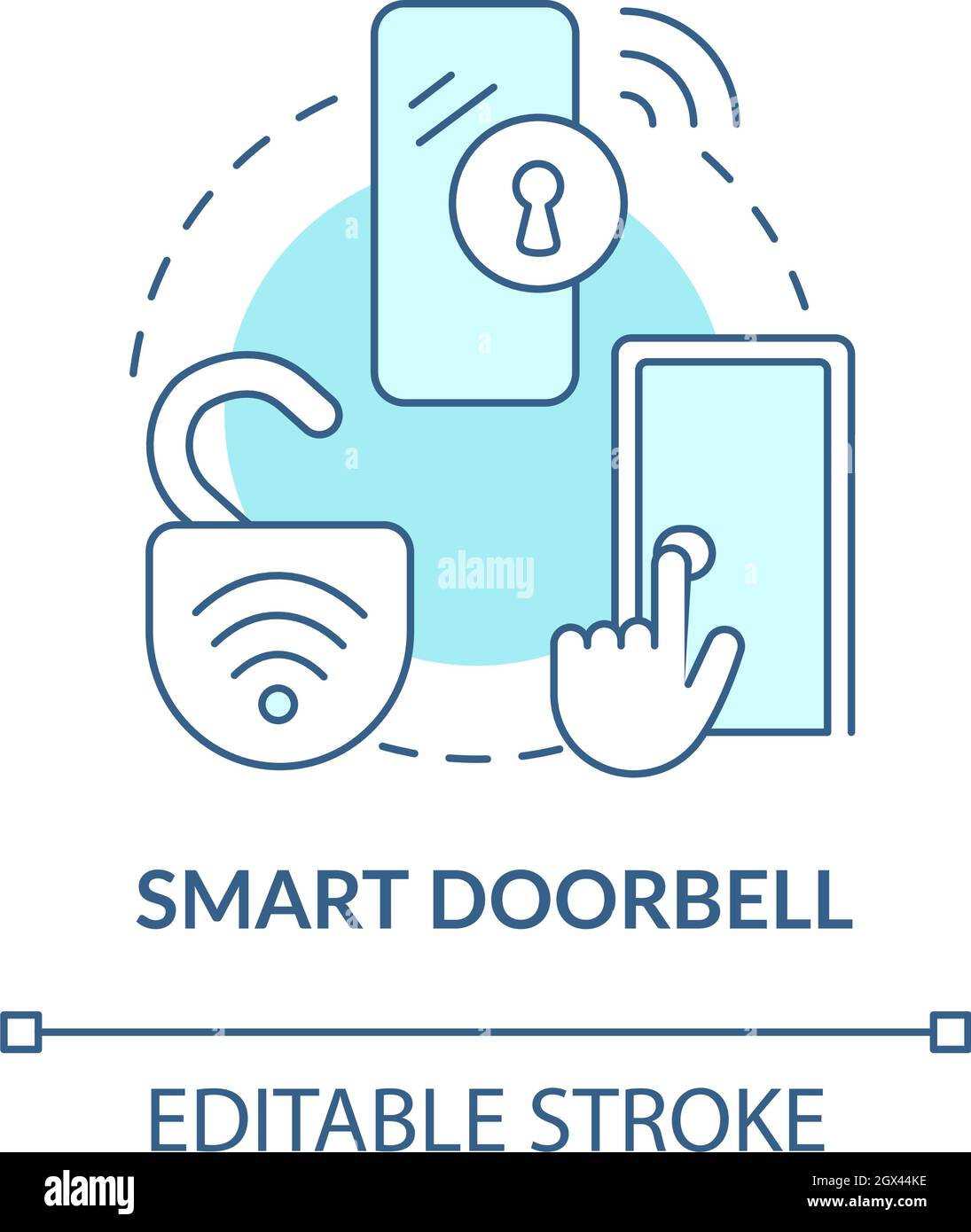 Smart doorbell blue concept icon Stock Vector Image & Art - Alamy
