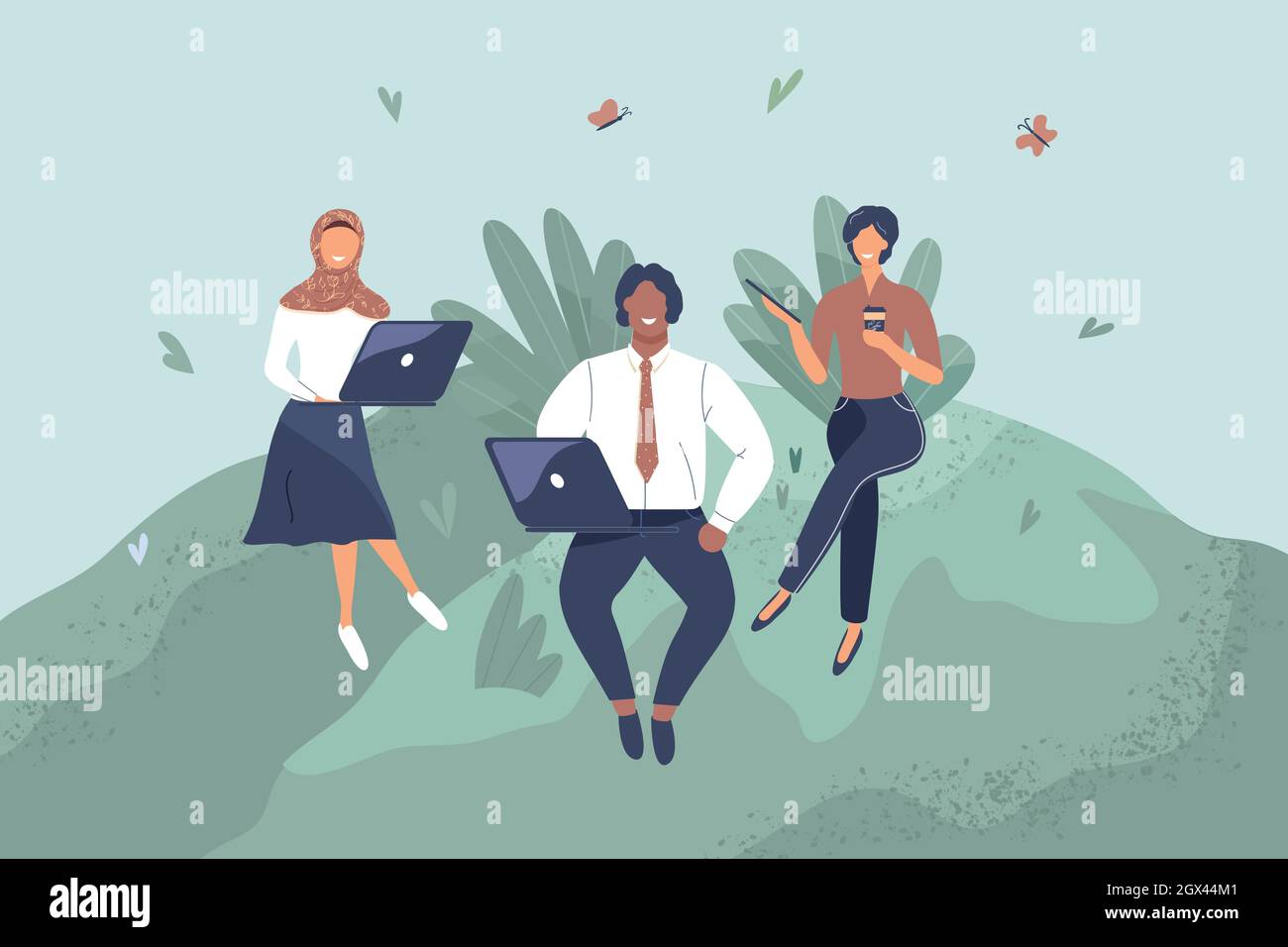 Employment workers office Stock Vector Images - Alamy