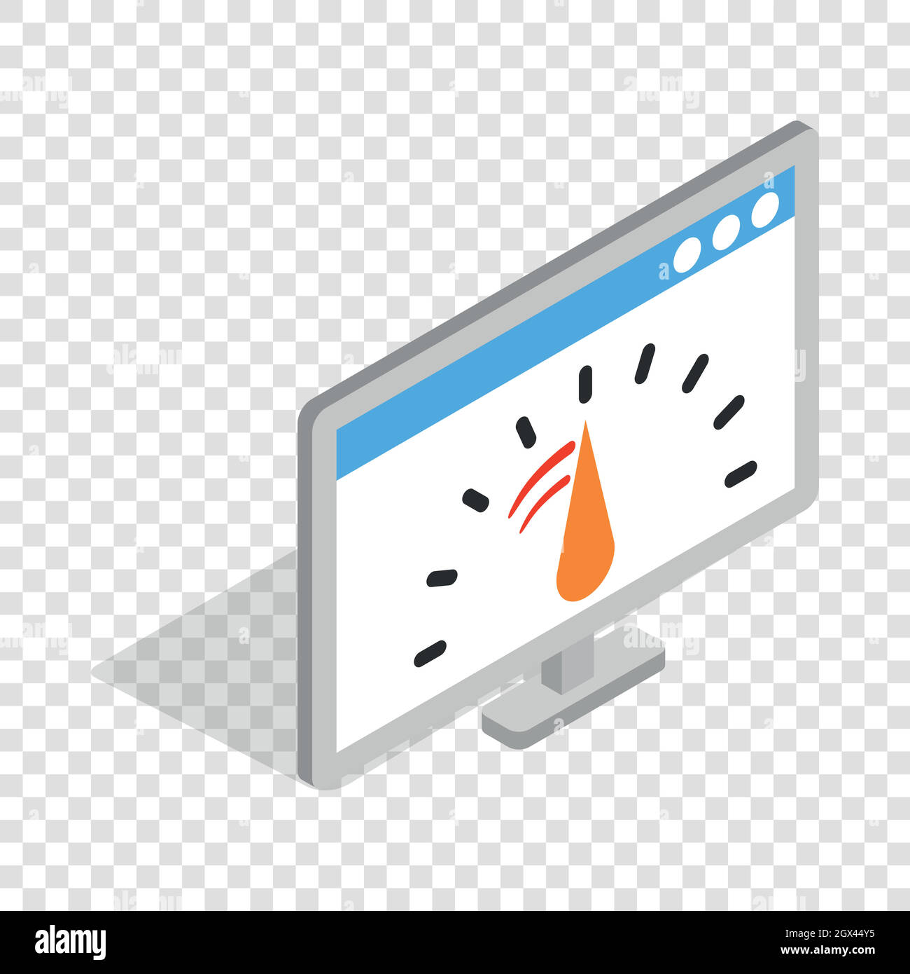 Computer monitor with speed test isometric icon Stock Vector Image ...