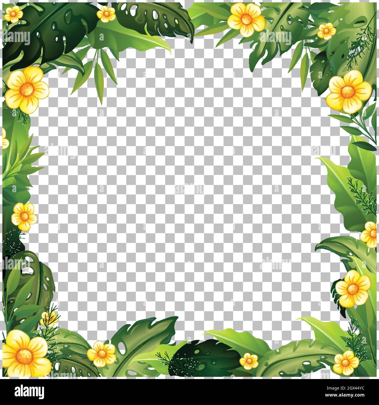 Nature plants frame transparent background illustration Stock Vector ...