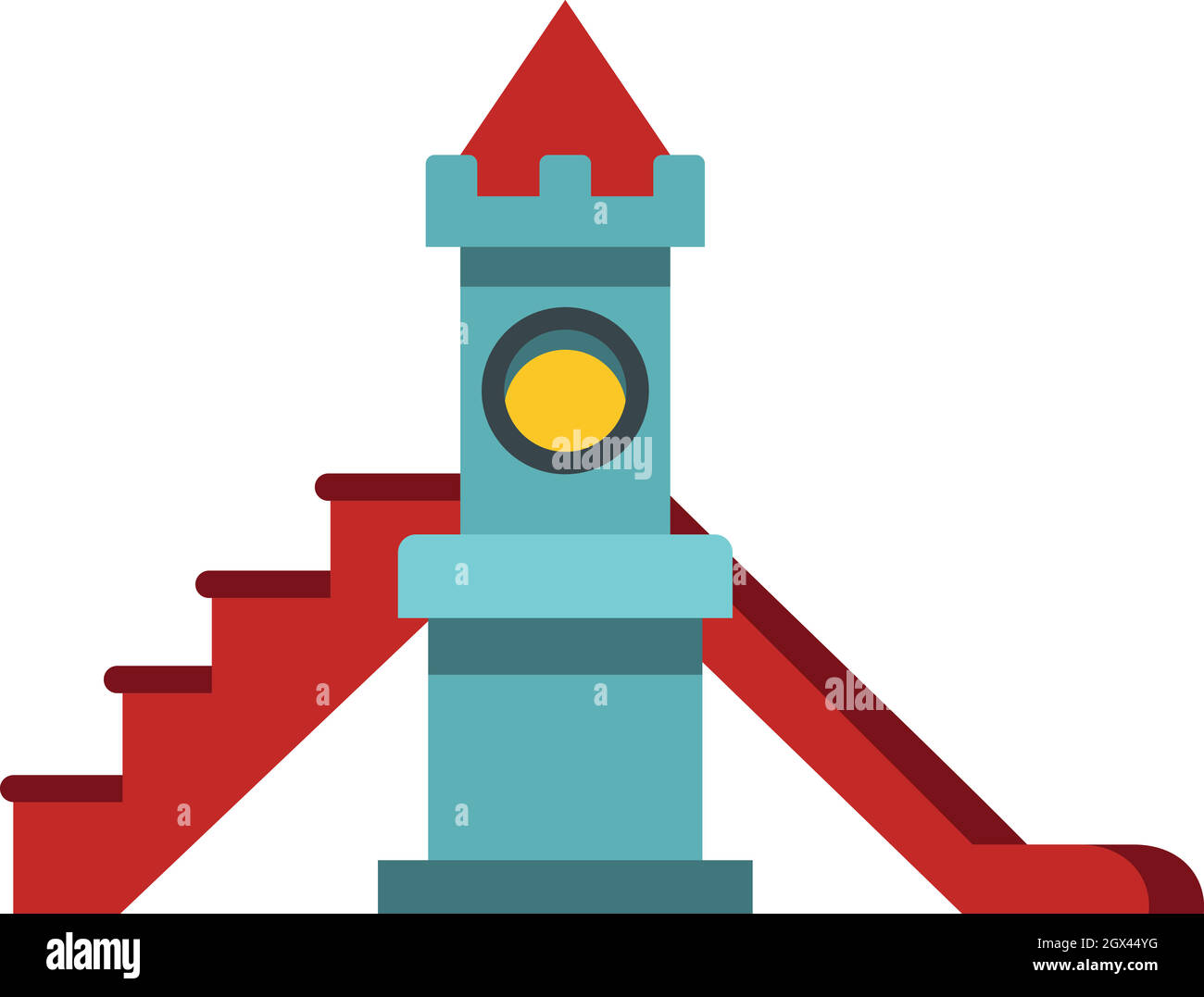 Colorful playground slide icon, flat style Stock Vector Image & Art - Alamy