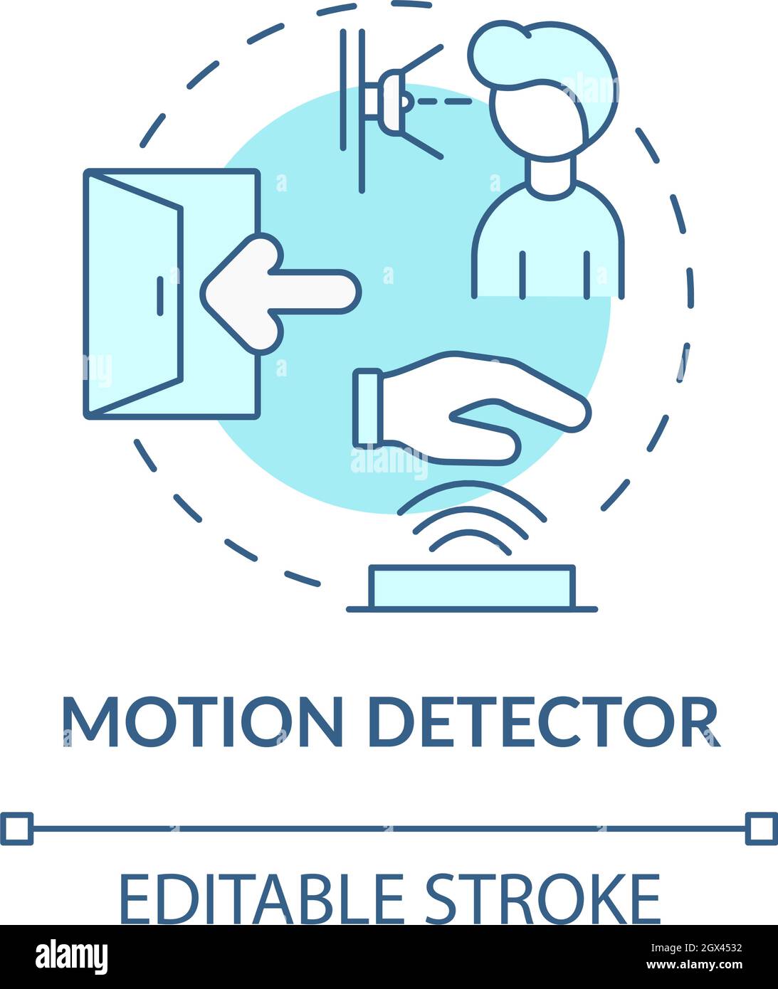 Motion detector blue concept icon Stock Vector Image & Art - Alamy