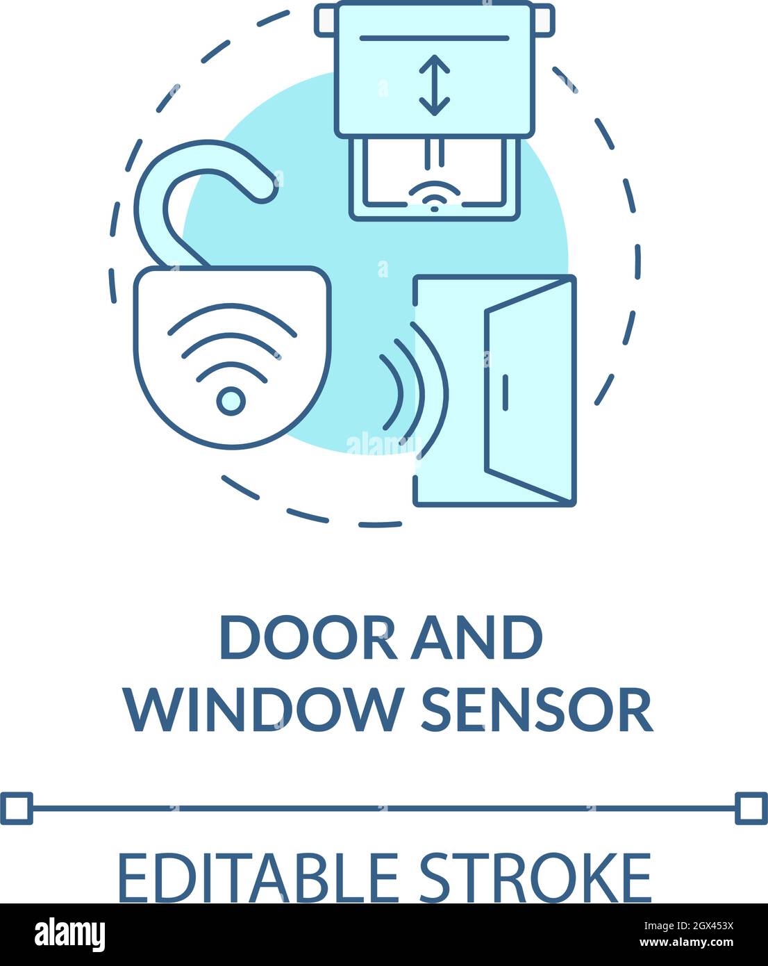 Door and window sensor blue concept icon Stock Vector Image & Art - Alamy