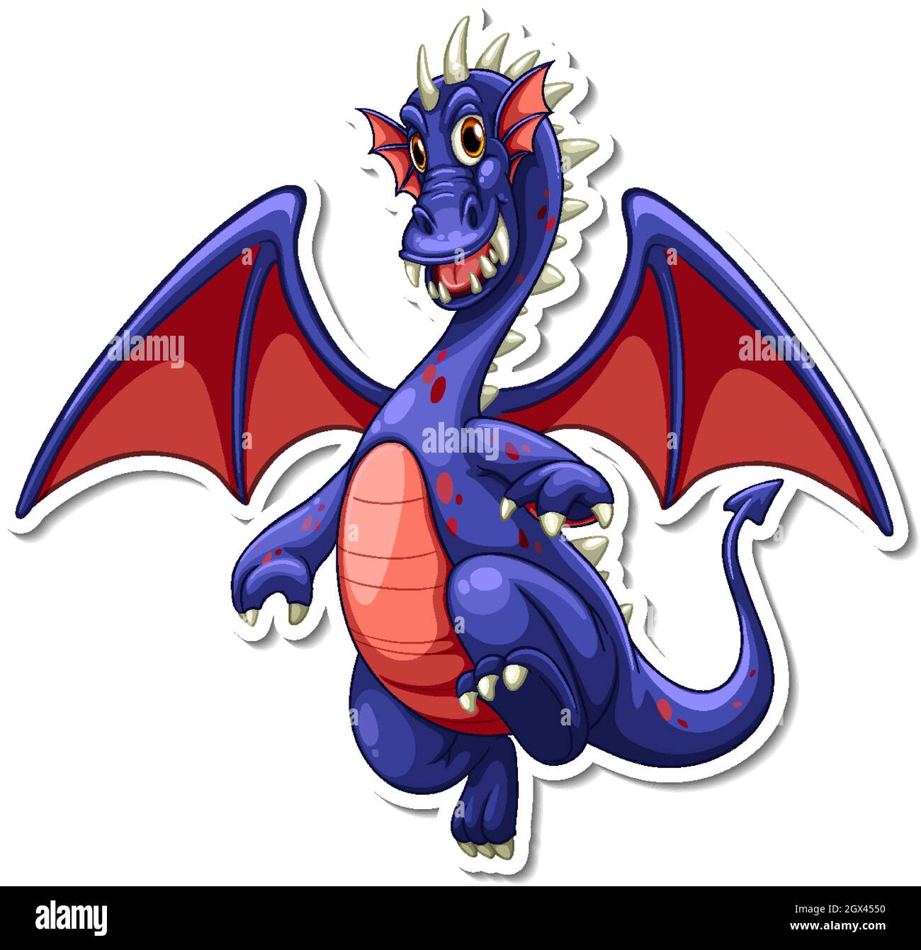 Dragon cartoon character sticker illustration Stock Vector Image & Art ...