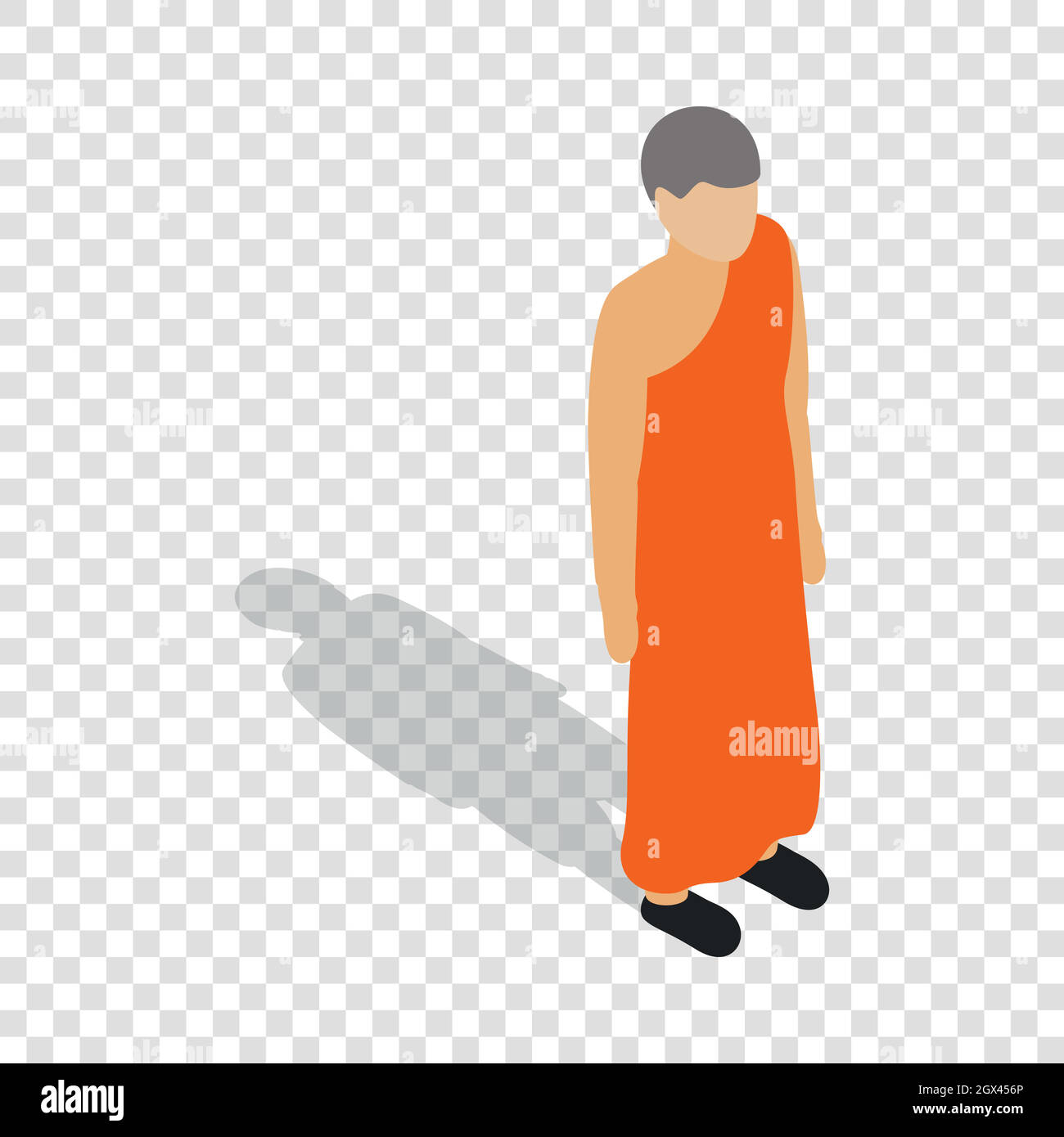 Buddhist monk wearing orange Stock Vector Images - Alamy