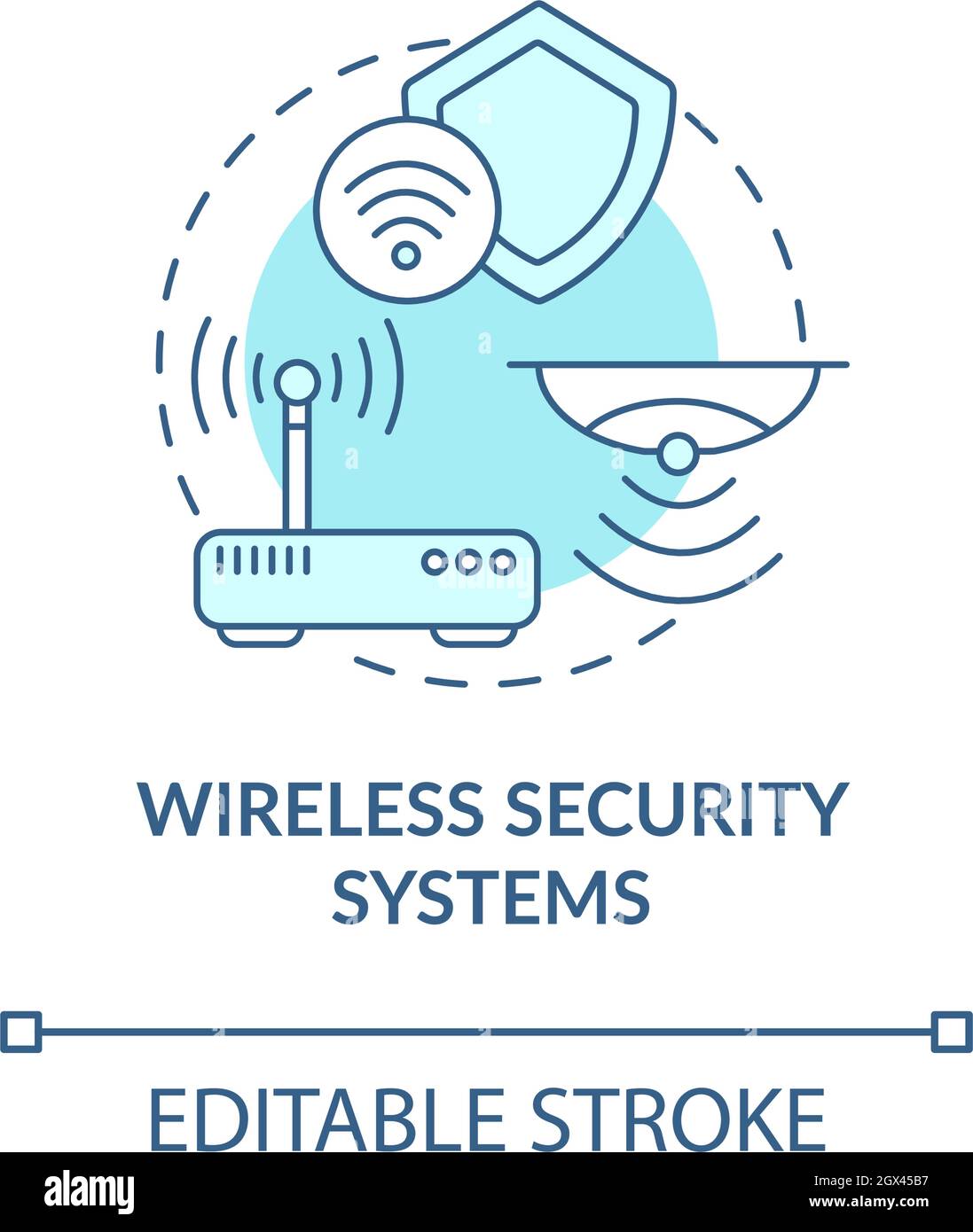 Wireless security systems blue concept icon Stock Vector Image & Art ...