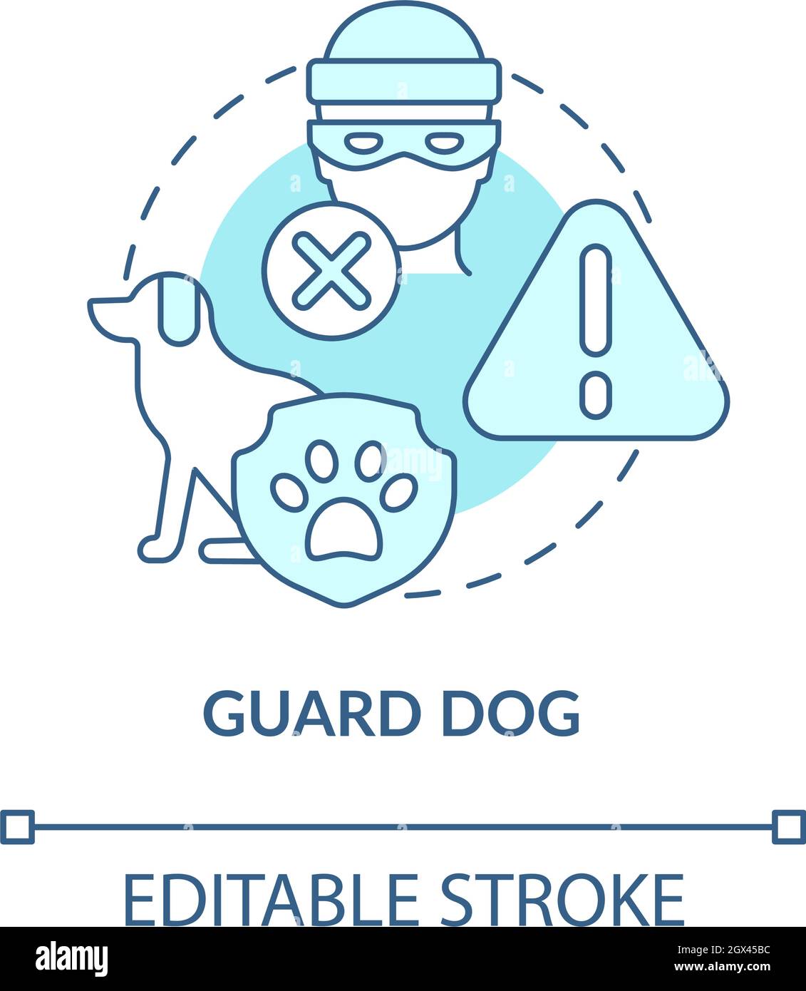 Guard dog blue concept icon Stock Vector Image & Art - Alamy