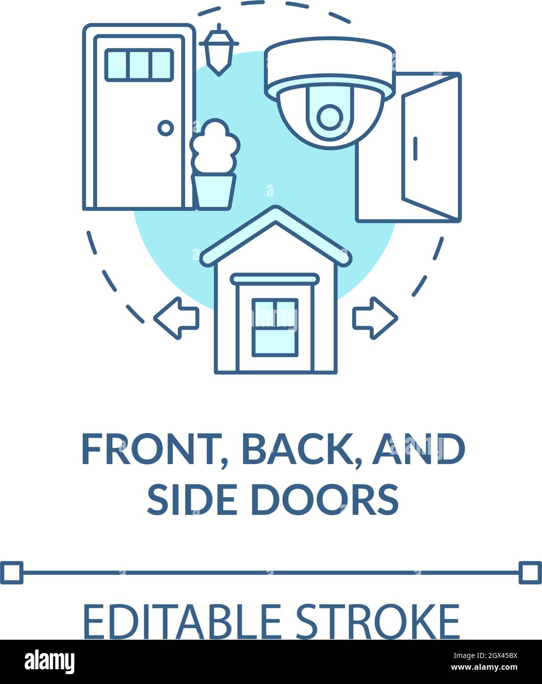 Front, back and side doors blue concept icon Stock Vector Image & Art ...