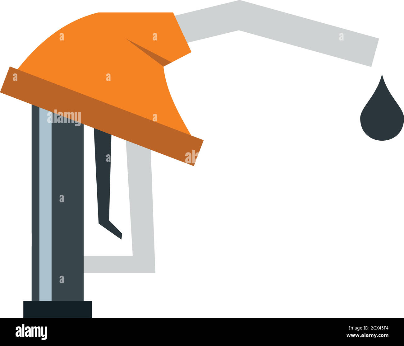 Orange gasoline pump nozzle icon, flat style Stock Vector Image & Art - Alamy