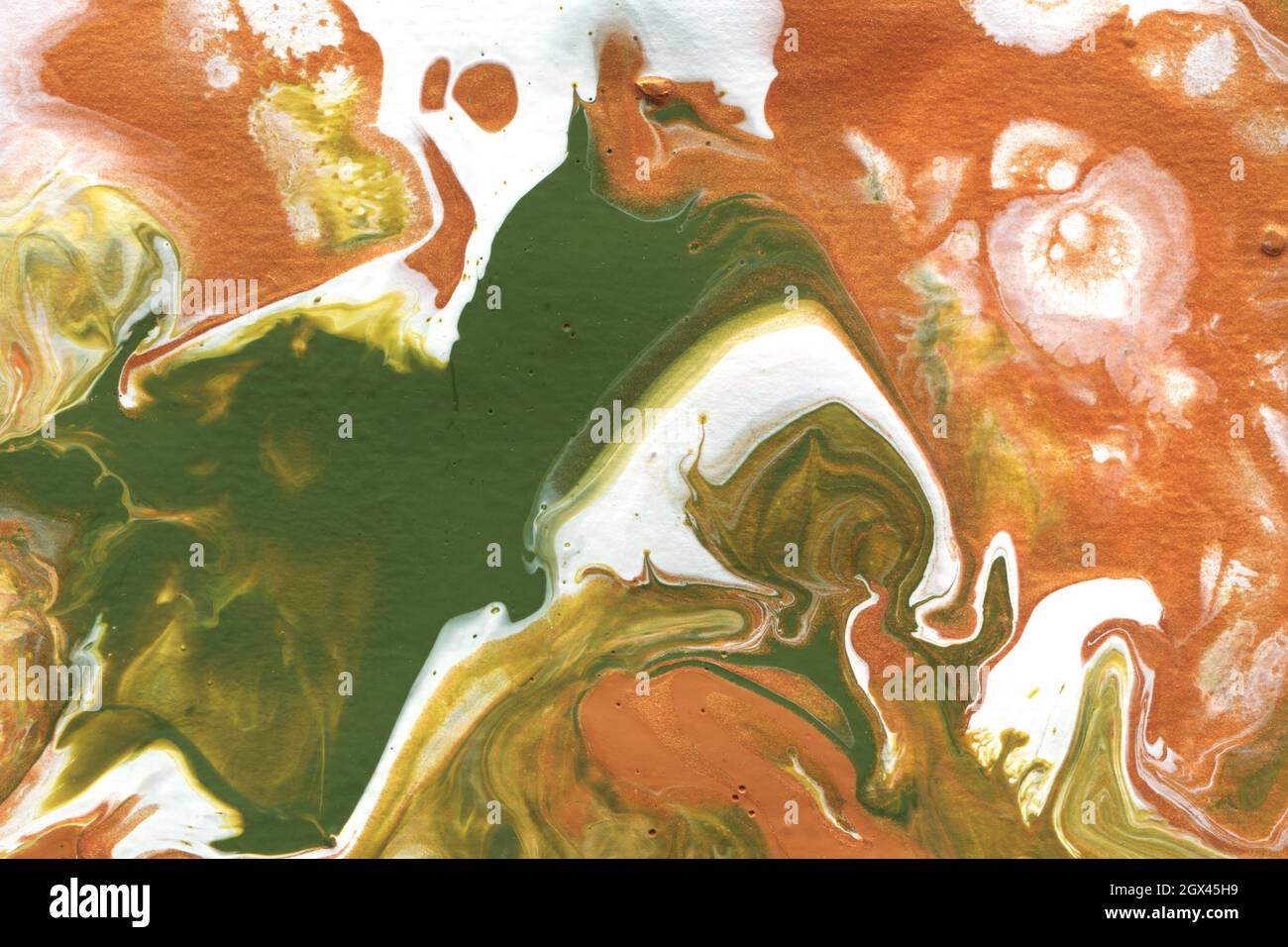 Acrylic texture made in liquid pour technique. Background in earthy ...