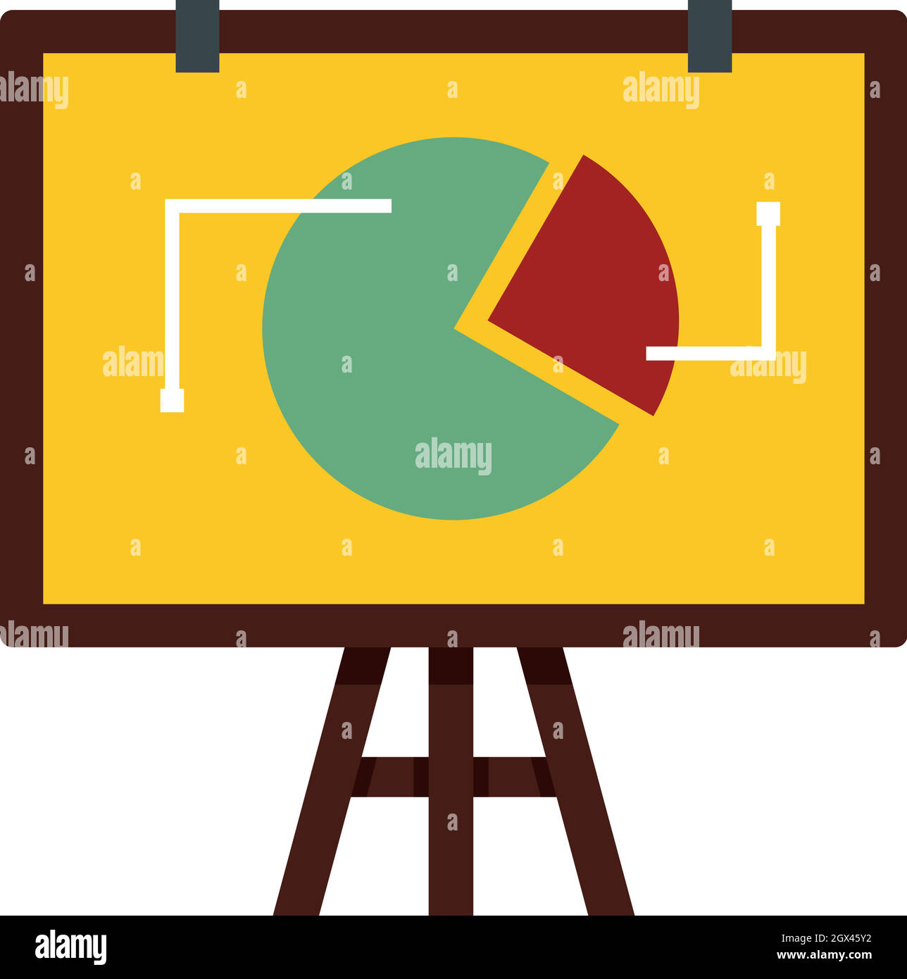 Flip chart with statistics icon, flat style Stock Vector Image & Art ...