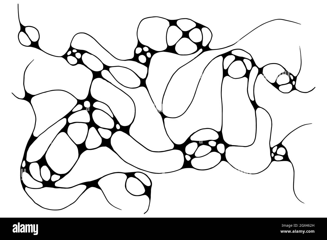 Neurographic lines sketch vector illustration. Abstract chaotic wavy ...