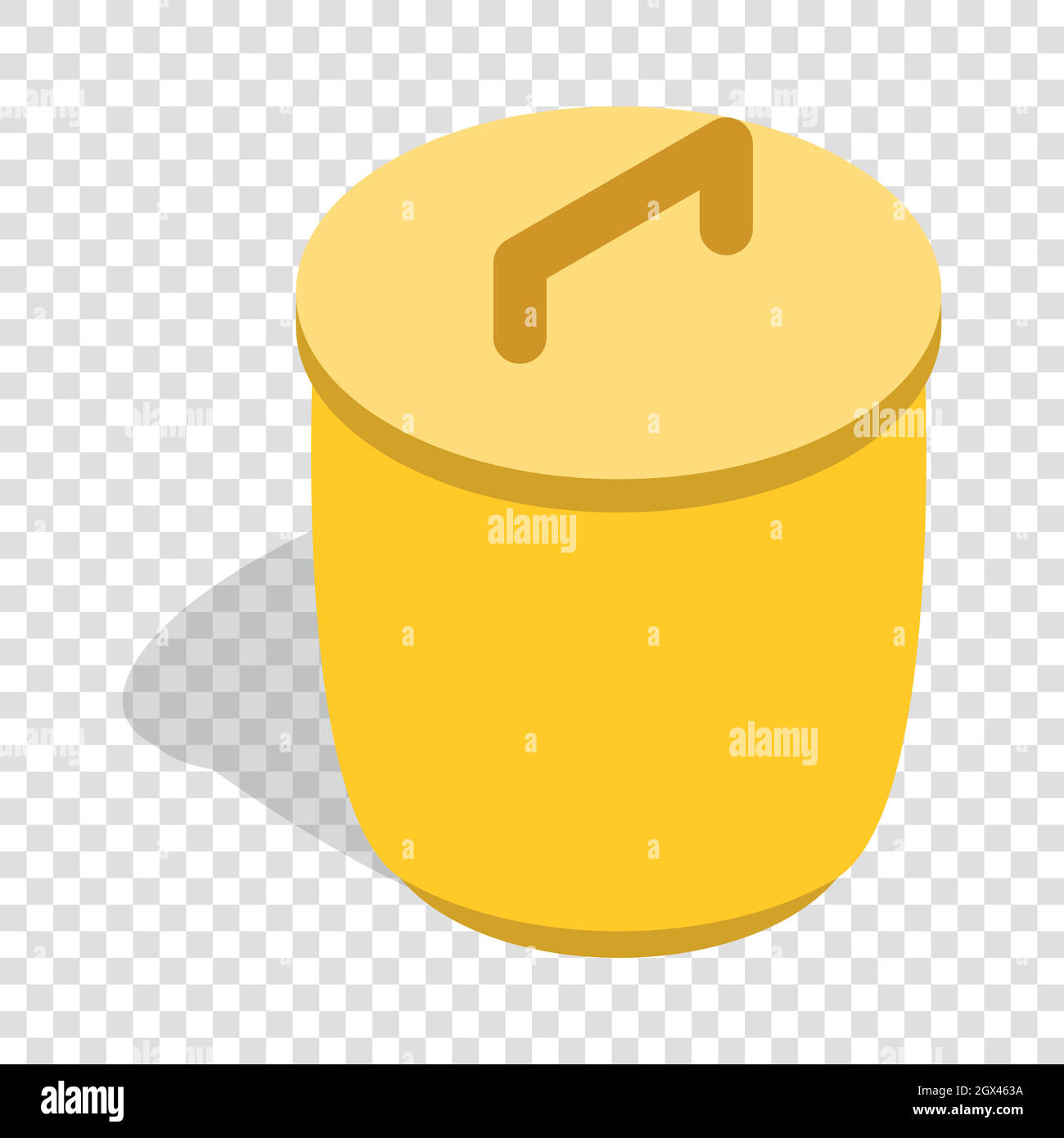 Closed yellow trash can isometric icon Stock Vector Image & Art - Alamy
