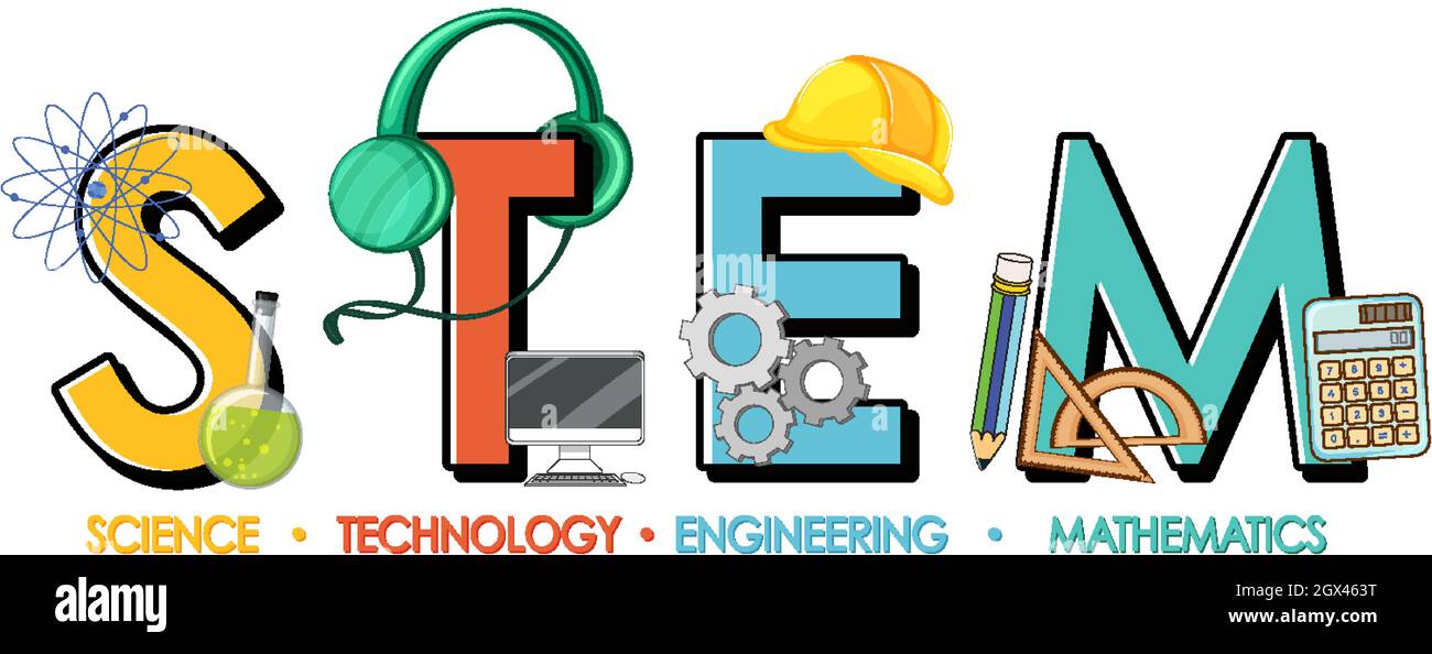 STEM logo with education and learning icon elements illustration Stock ...