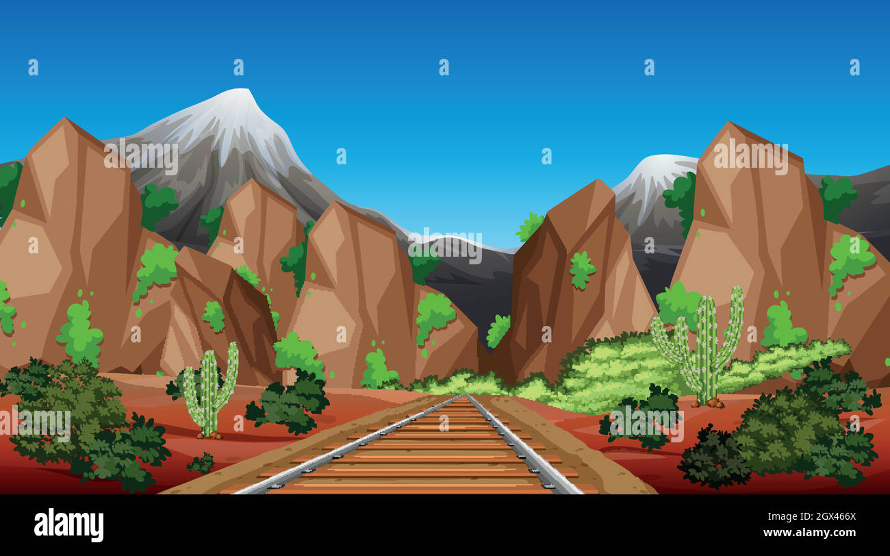 Nature scene landscape template Stock Vector Image & Art - Alamy