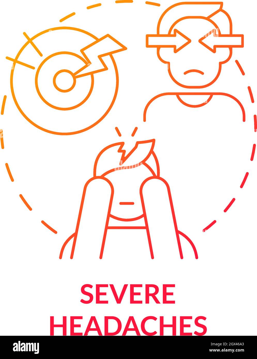 Severe headaches concept icon Stock Vector Image & Art - Alamy