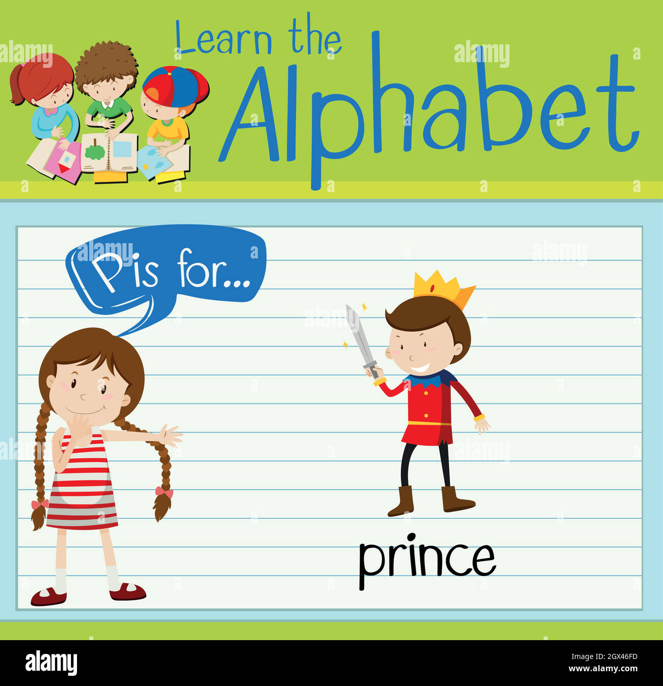 Flashcard letter P is for prince Stock Vector Image & Art - Alamy