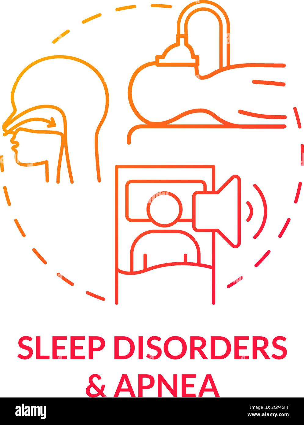 Sleep disorders and apnea concept icon Stock Vector Image & Art - Alamy