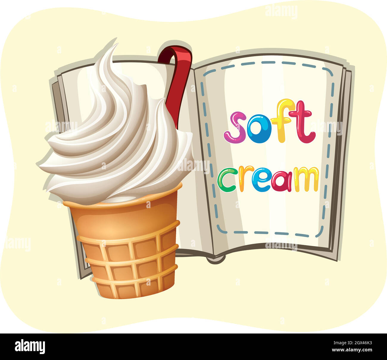 Soft ice cream and a book Stock Vector Image & Art - Alamy