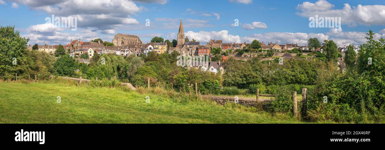 A panoramic view of the historic market town of Malmesbury in Wiltshire ...