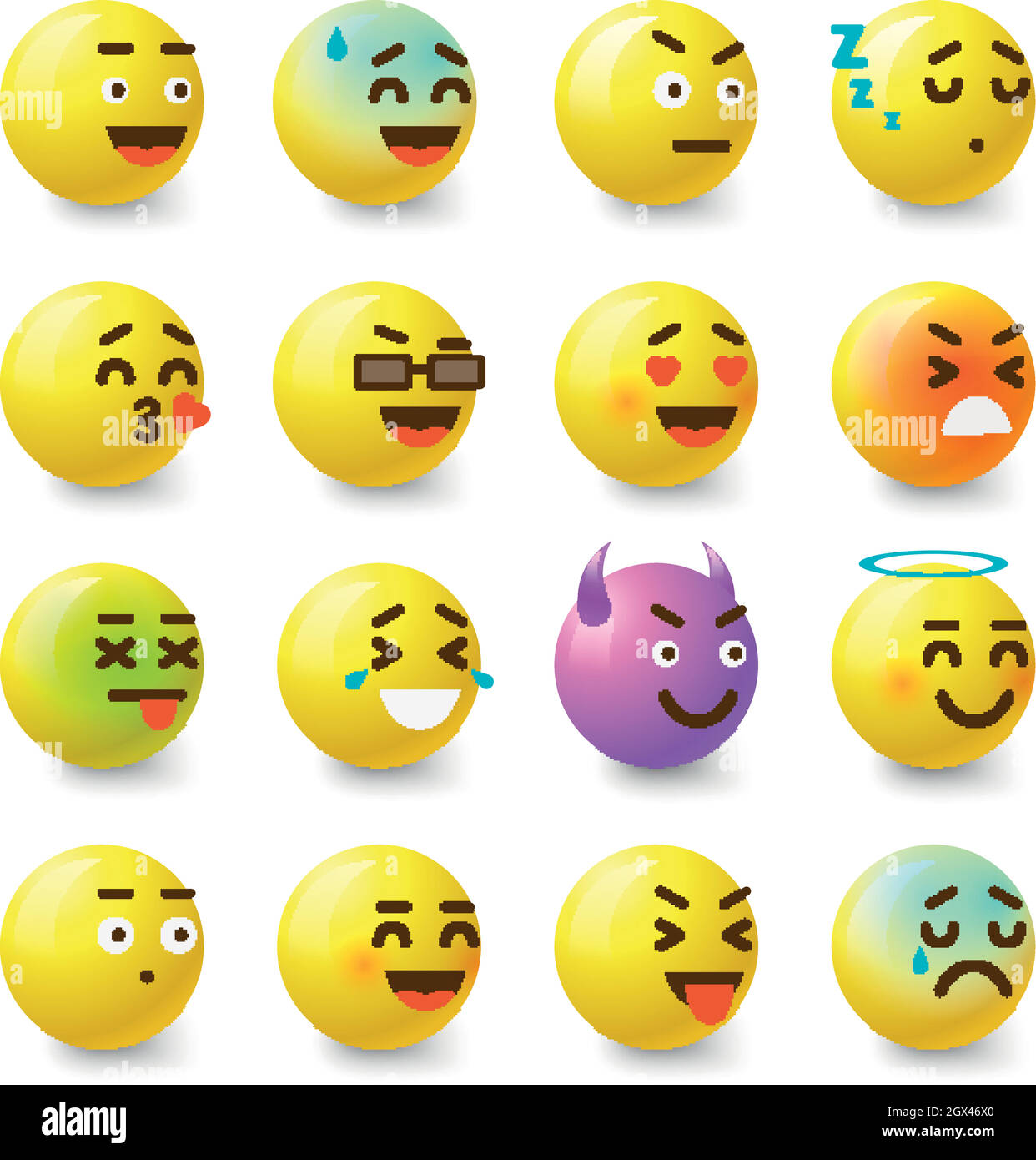 Smile icons set, isometric style Stock Vector Image & Art - Alamy