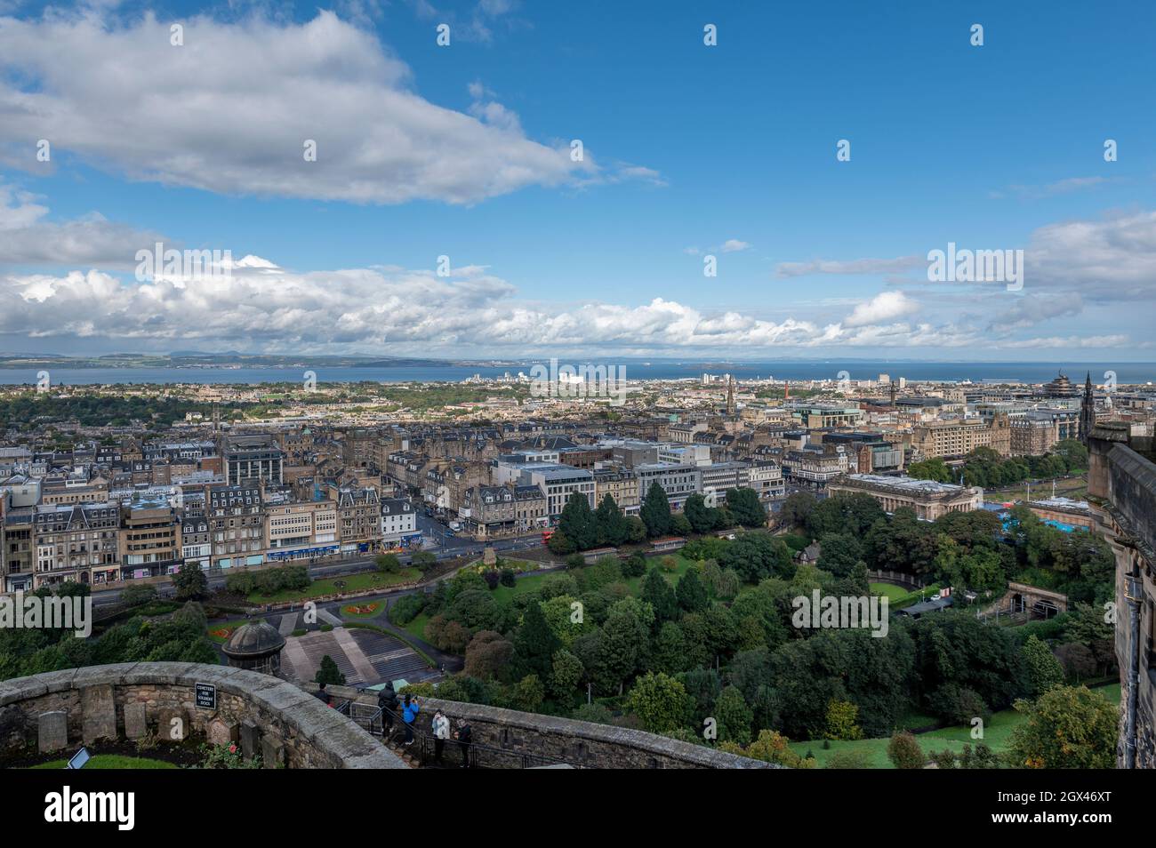 view of the firth of forth from edinburgh castle, Scotland, UK Stock ...