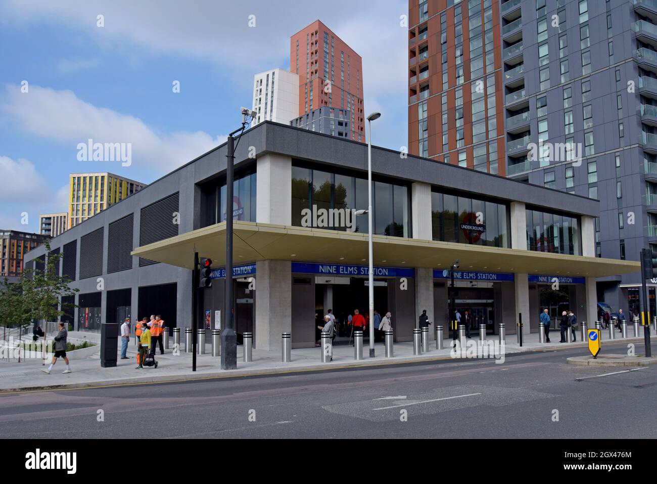 Exterior view of the new Nine Elms underground station, London UK on ...