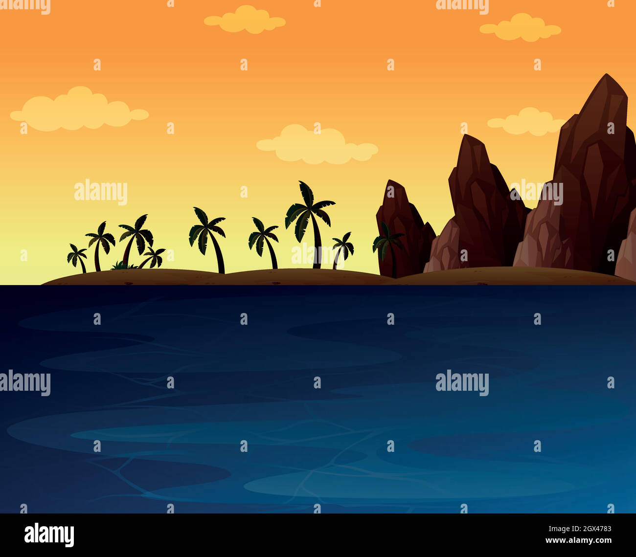 Ocean mountain Stock Vector Images - Alamy
