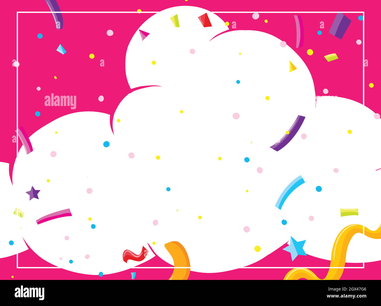 A pink cloud party card template Stock Vector Image & Art - Alamy