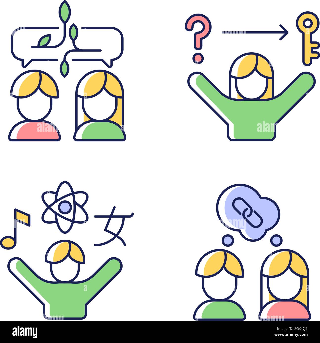 Communication skills RGB color icons set Stock Vector Image & Art - Alamy