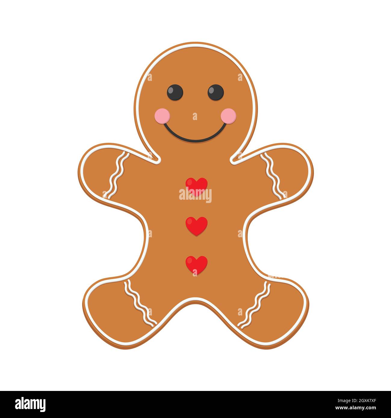 Gingerbread man cookie vector illustration isolated on white background ...