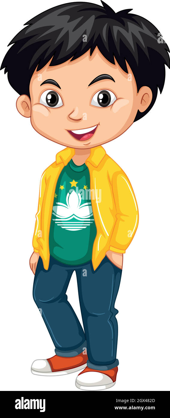 Boy wearing shirt with Macau flag Stock Vector Image & Art - Alamy