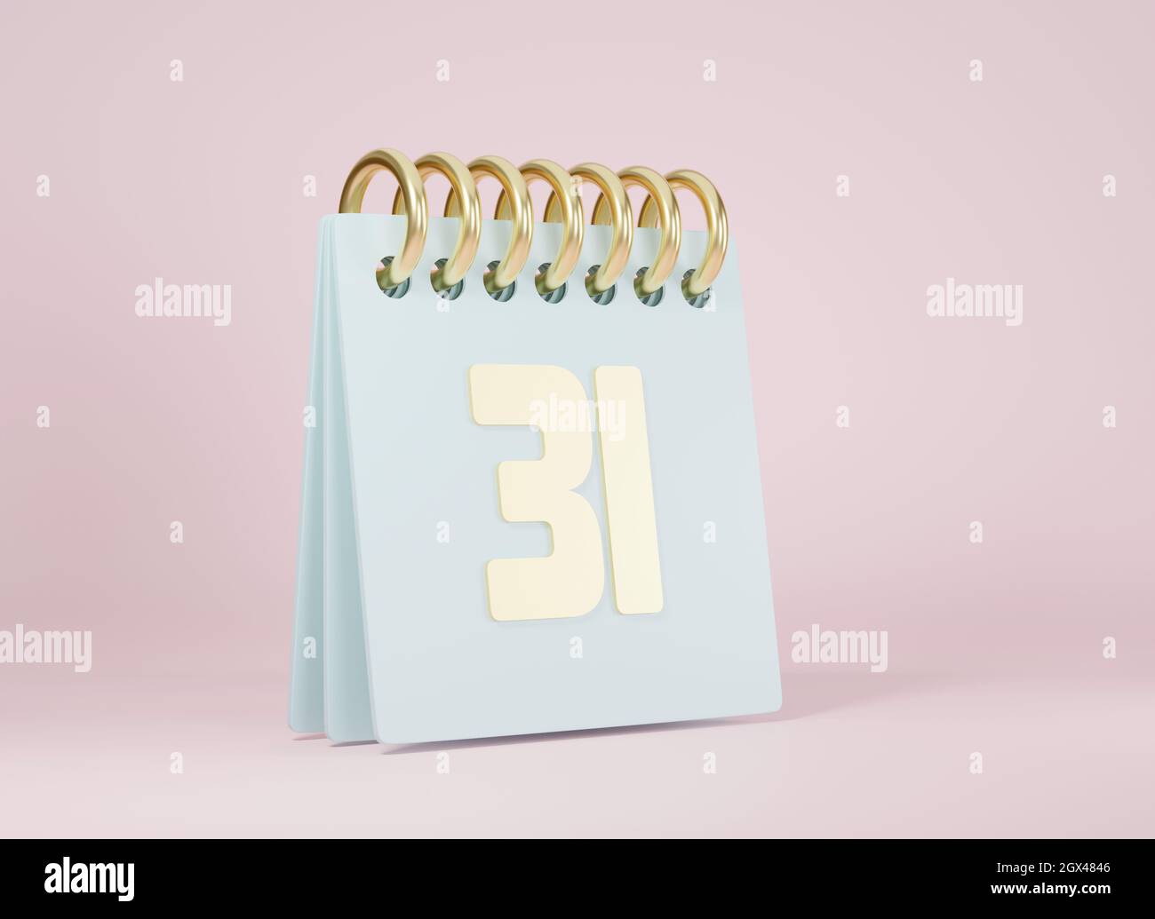 Desktop calendar against with last day year number 31, Blue standing ...