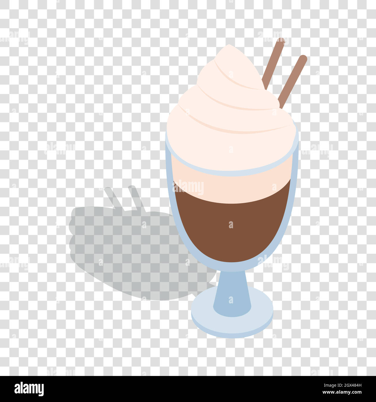 Latte coffee with cinnamon stick isometric icon Stock Vector Image ...