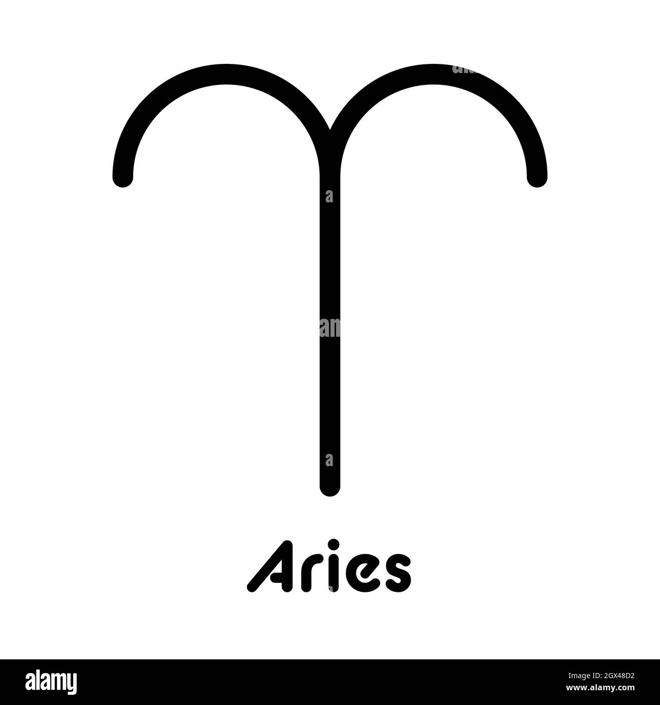 Aries - astrological sign. One of twelve zodiac symbols. Simple solid ...