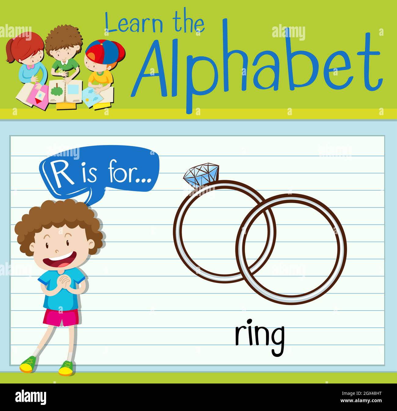 Flashcard letter R is for ring Stock Vector Image & Art - Alamy