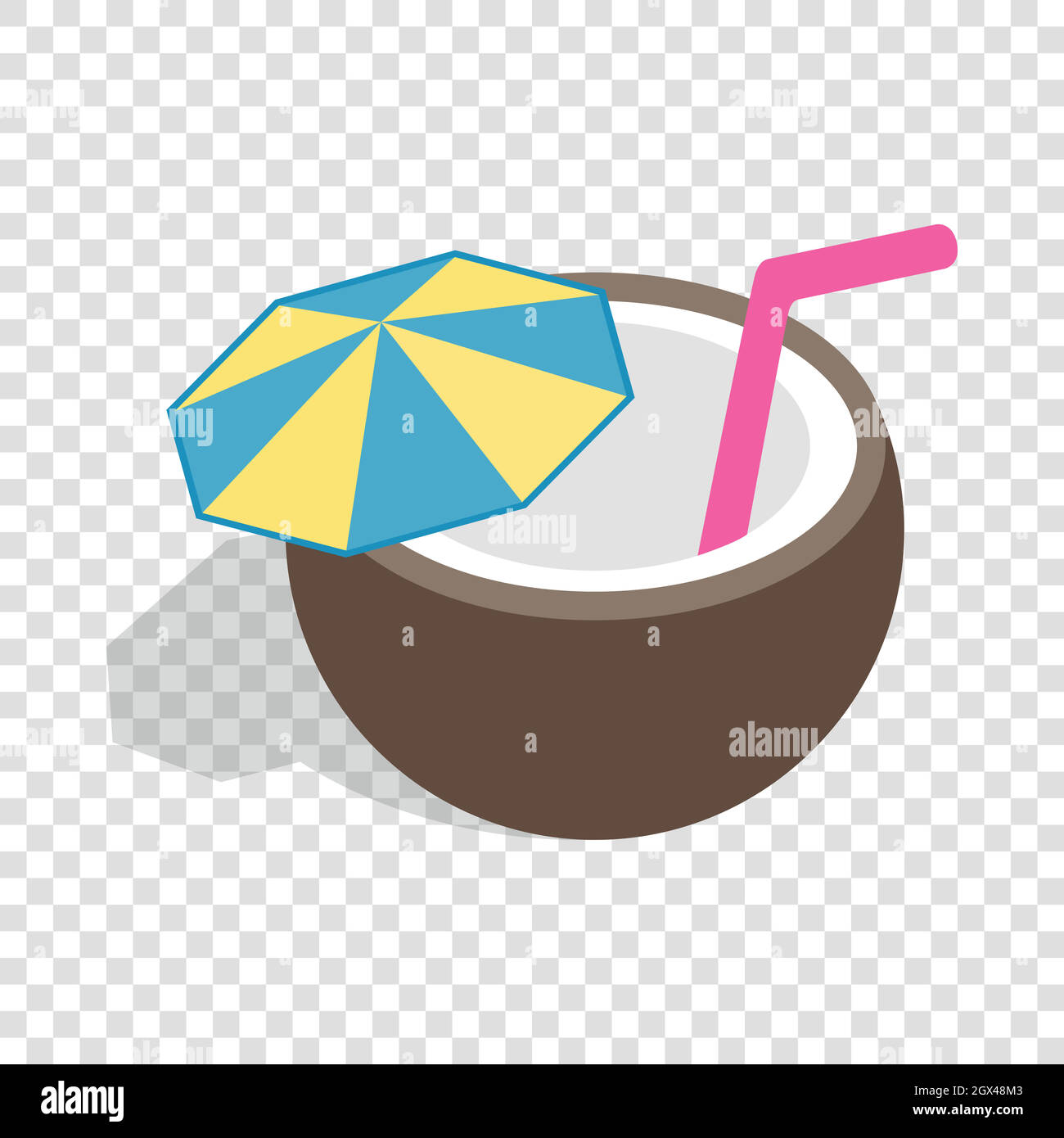 Coconut cocktail isometric icon Stock Vector Image & Art - Alamy