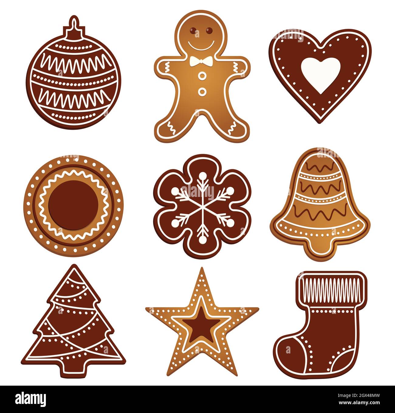 Ginger chocolate biscuits Stock Vector Images - Alamy