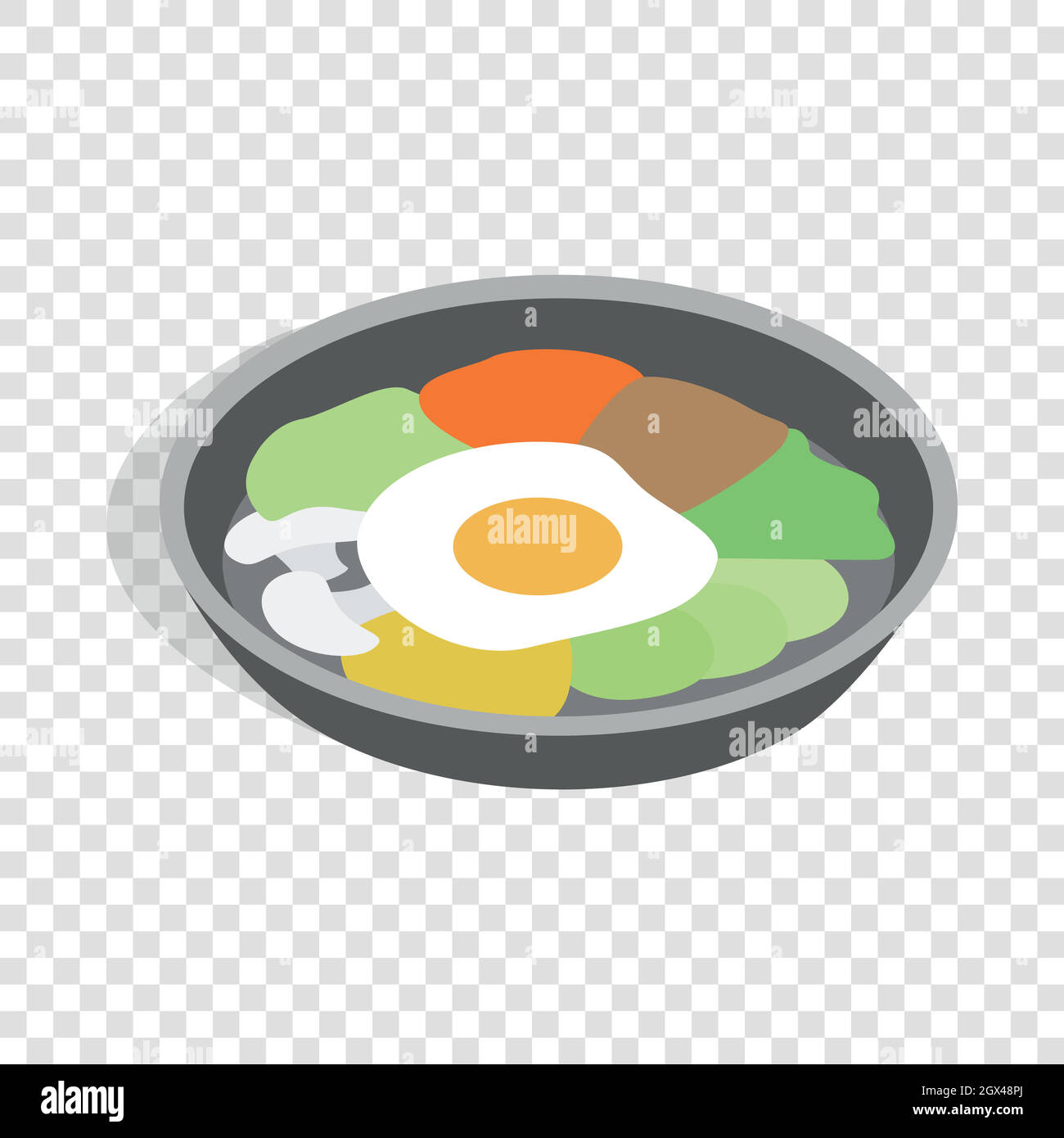 Korean dish bibimbap isometric icon Stock Vector Image & Art - Alamy