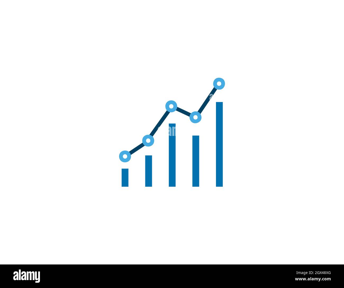 Vector illustration. Flat design. Bar graph growth icon Stock Vector ...