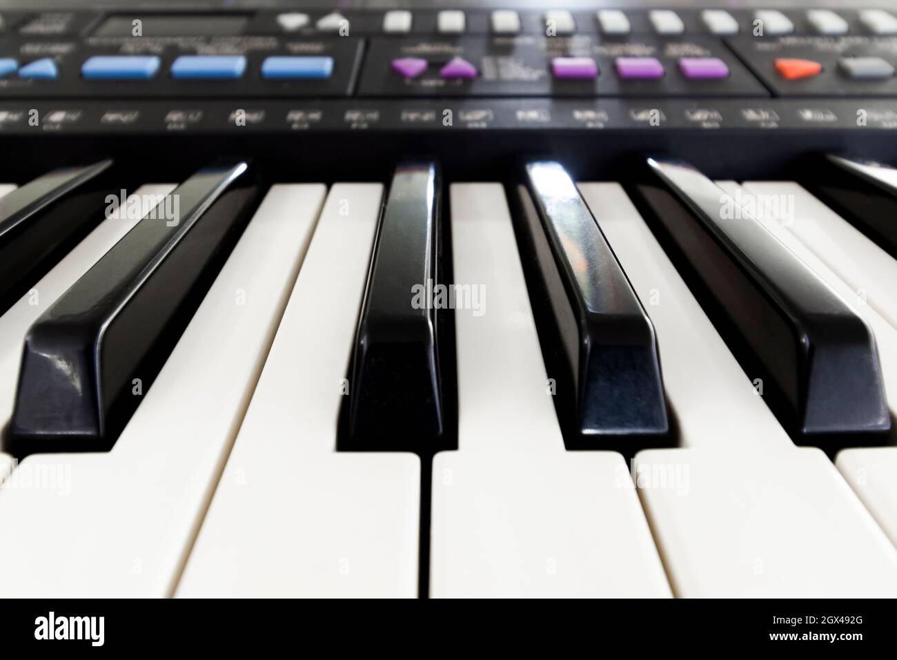 Black and white piano keys close up Stock Photo - Alamy